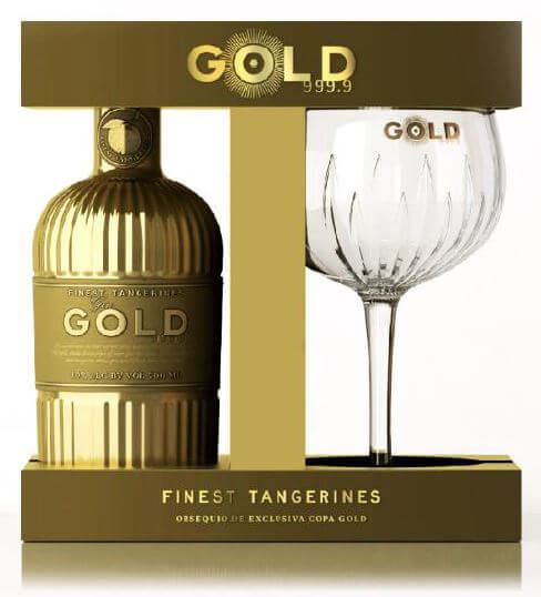 Gin Gold 999,9 Set mit Glas 70.0 cl kaufen bei Schubi Weine
